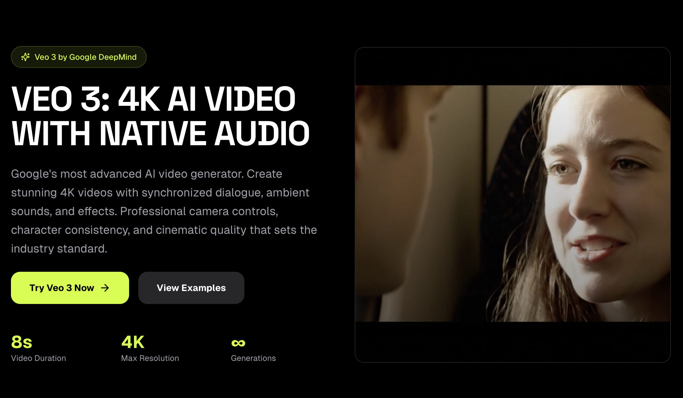 Veo 3 by Google DeepMind - 4K AI Video Generator | Storyshort